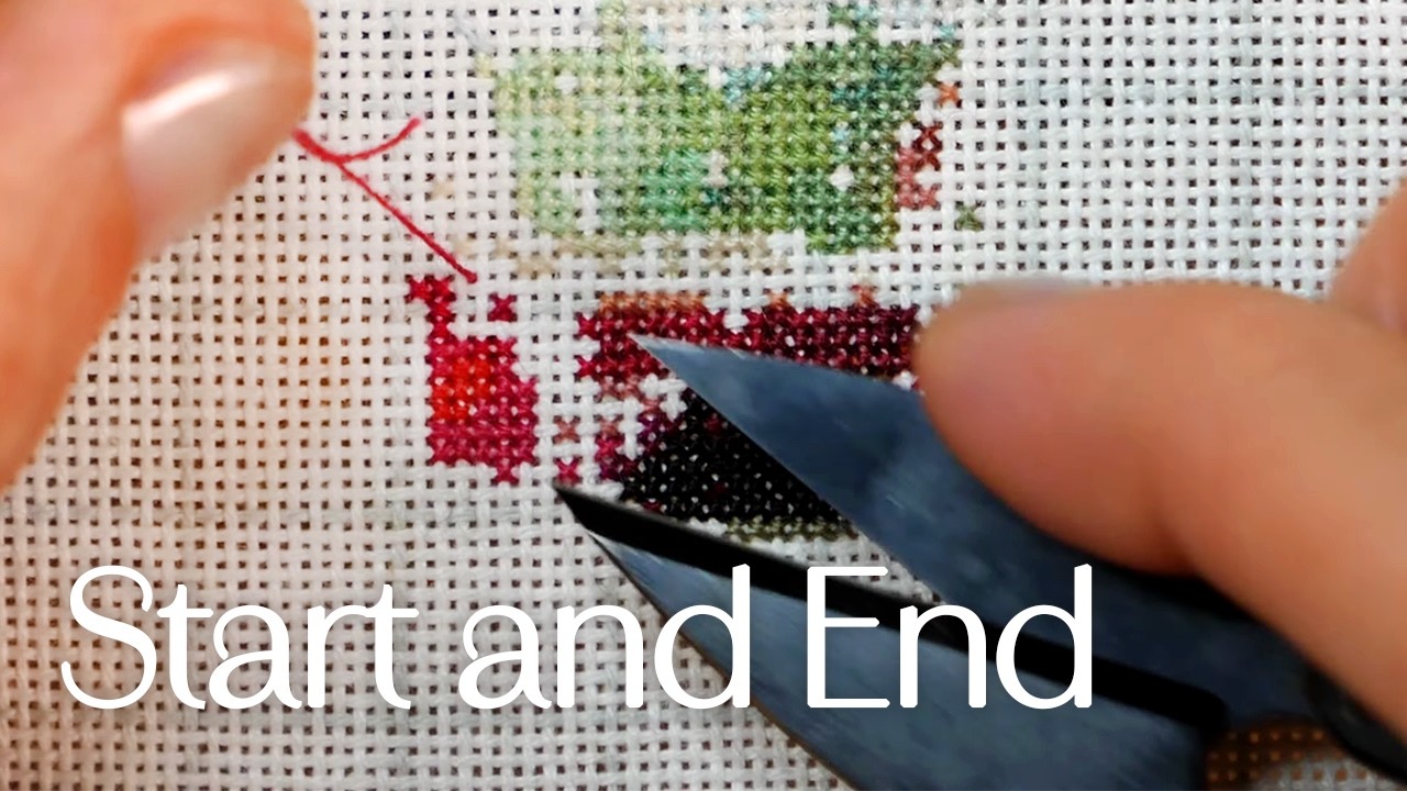 How to START and END stitches #crossstitch - YouTube