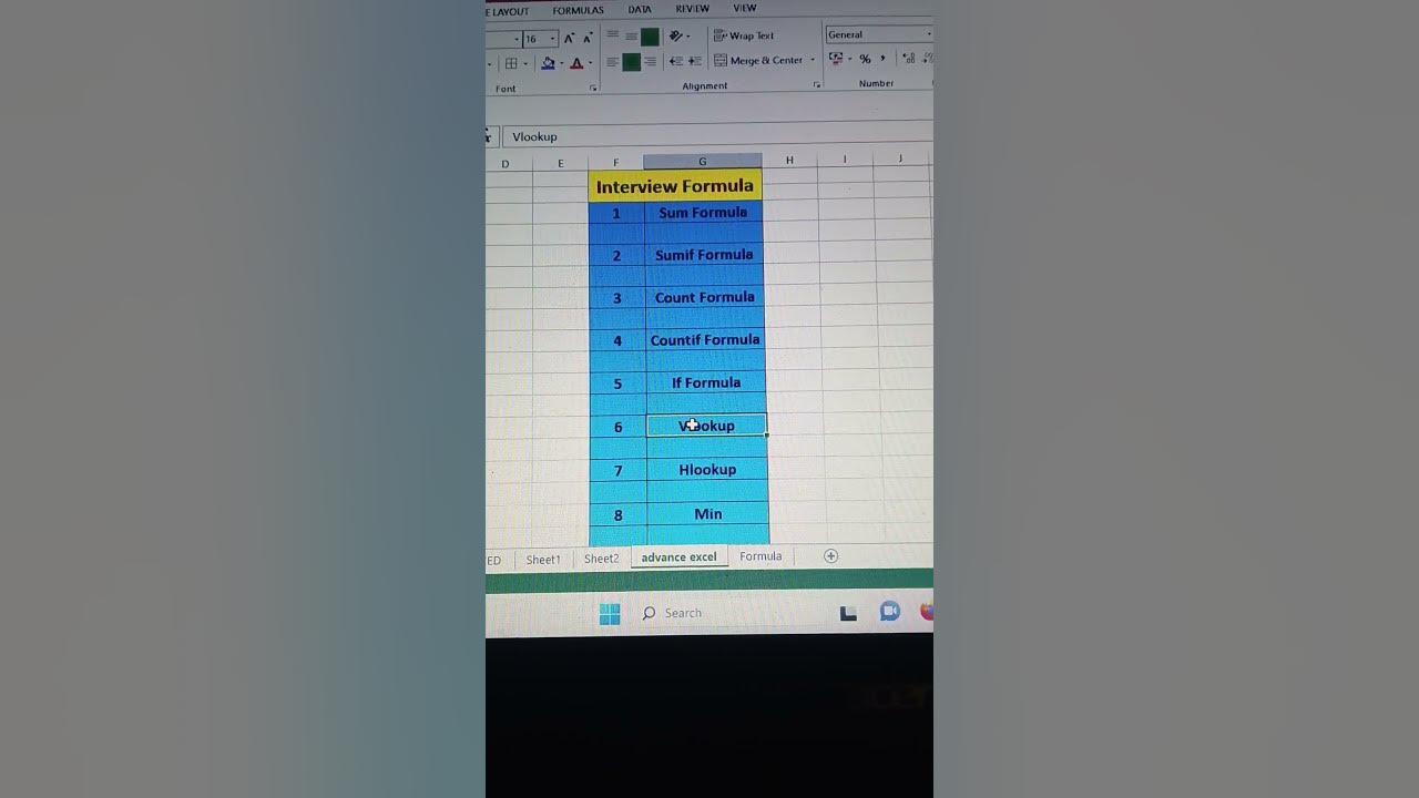 10 MS EXCEL Formulas for interview Creck #excelformula #exceltutorial #tricks #excel #exceltips ...