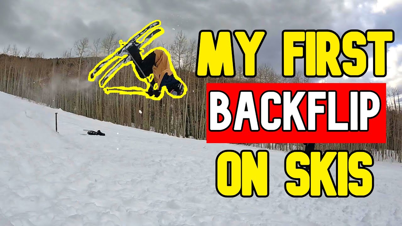 ATTEMPTING MY FIRST BACKFLIP ON SKIS - FIRST TRY?!? - YouTube