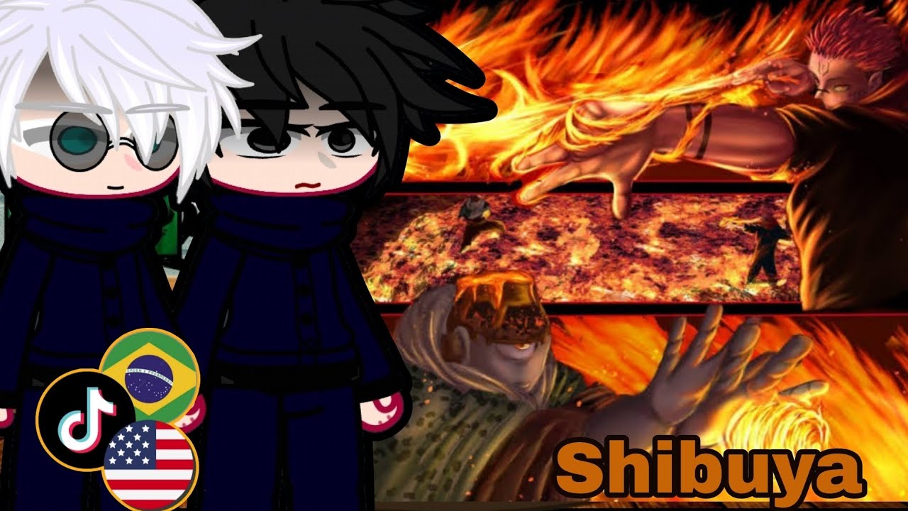 jujutsu kaisen caracter react to sukuna ( Shibuya) 🇧🇷🇺🇸- Gacha react ...