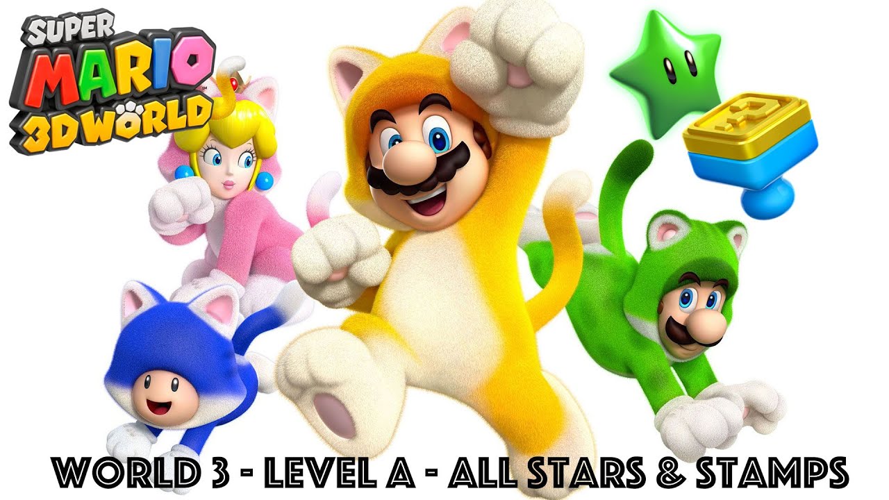Super Mario 3D World - W3-A - Magikoopa Blockade - All Stars & Stamp ...
