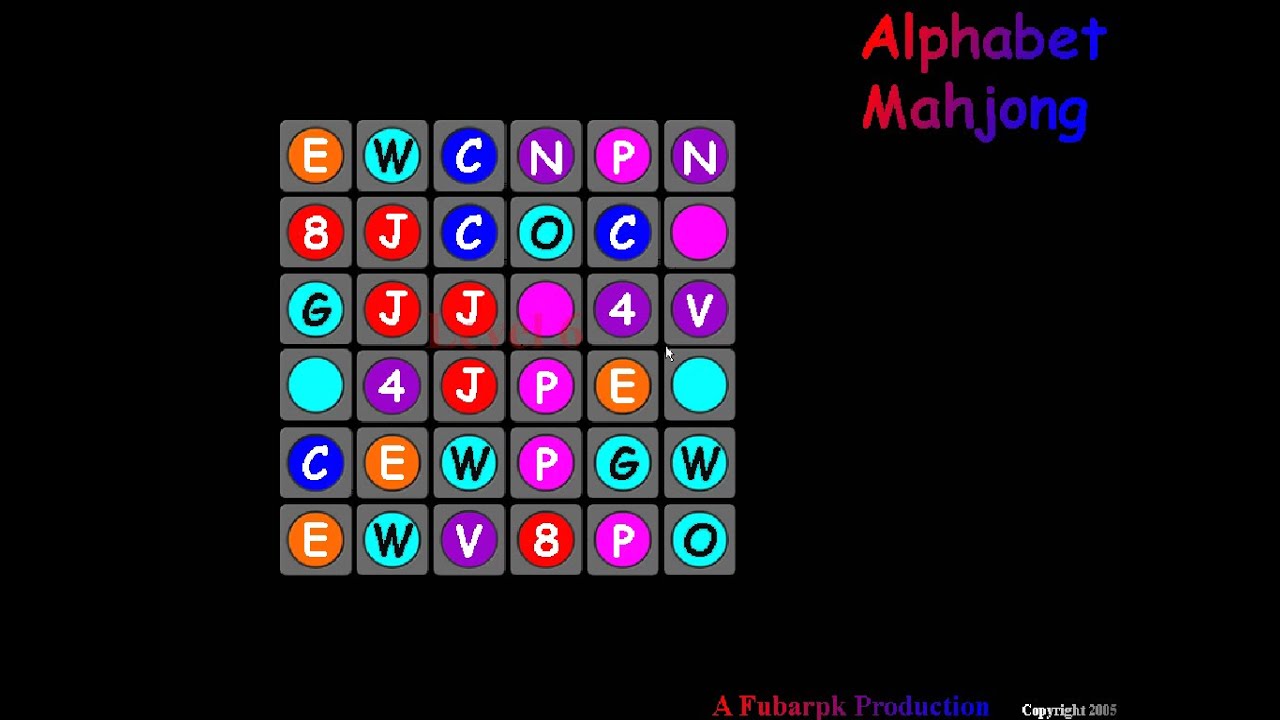 Alphabet Mahjong (Windows game 2005) - YouTube