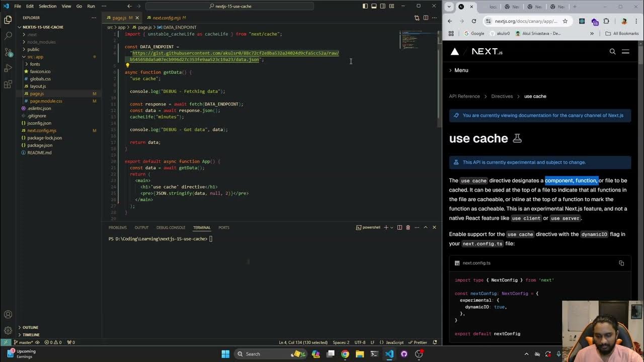 Next.js 15 | 'use cache' directive - YouTube