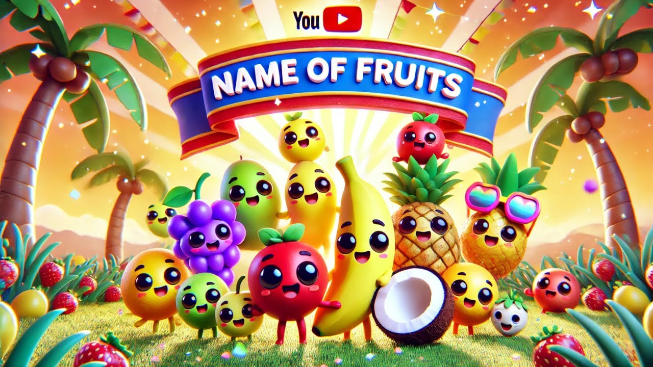Name of Fruits | Fun 3D Cartoon Fruits for Toddlers | Apple, Orange ...