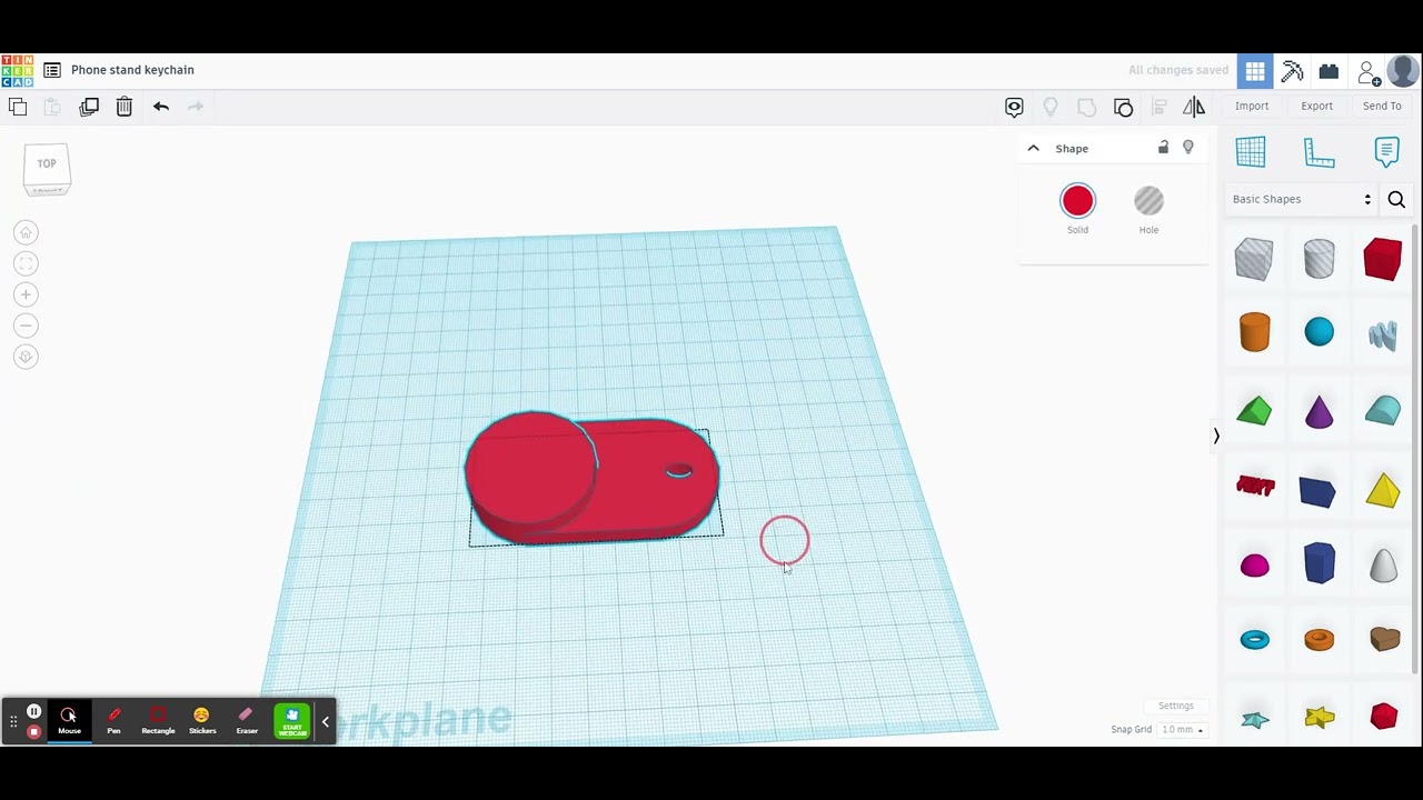 3D design Phone stand keychain | Tinkercad - YouTube