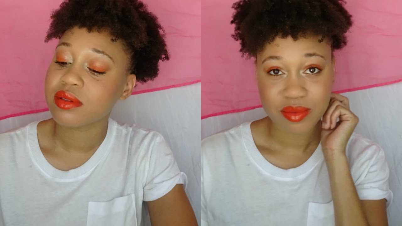ORANGE GLAM BAM ! Makeup Tutorial - YouTube