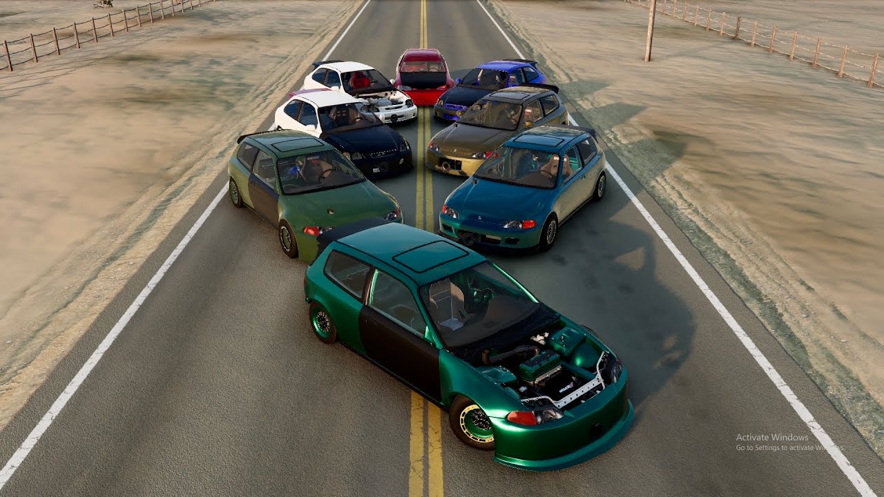 BeamNG Fwd Honda Cashdays Event|K Series Vs H Series Vs B Series|Eg Vs Ek Vs EJ|No Prep|Honda ...