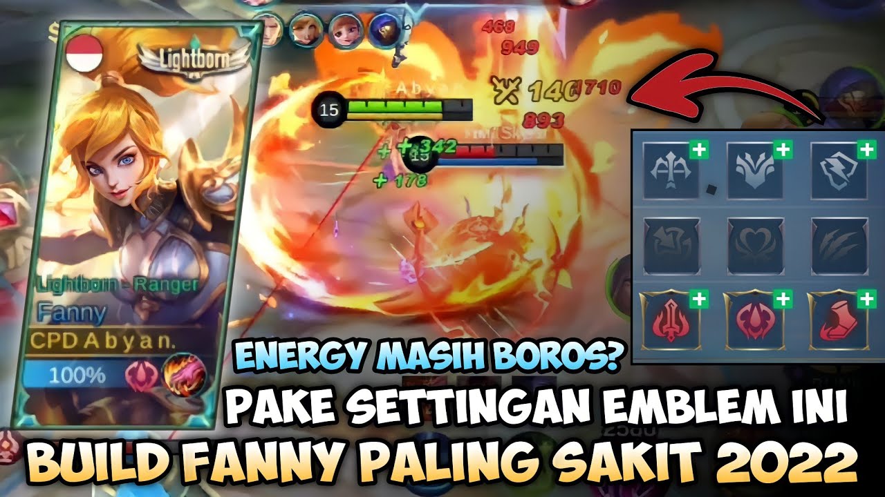 GAMEPLAY FANNY | BUILD FANNY TERSAKIT 2022 & EMBLEM FANNY HEMAT ENERGY ...