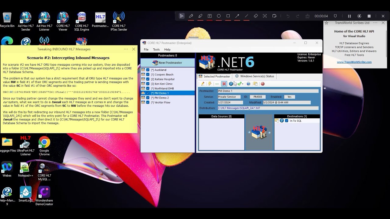 Use the CORE HL7 Postmaster to tweak HL7 messages - YouTube