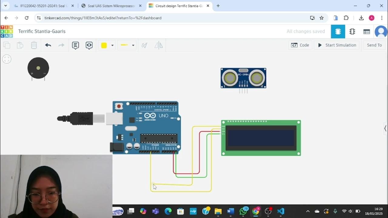 SIMULASI RANGKAIAN KOMPONEN ARDUINO SENSOR ULTRASONIC MENGGUNAKAN TINKERCAD - YouTube