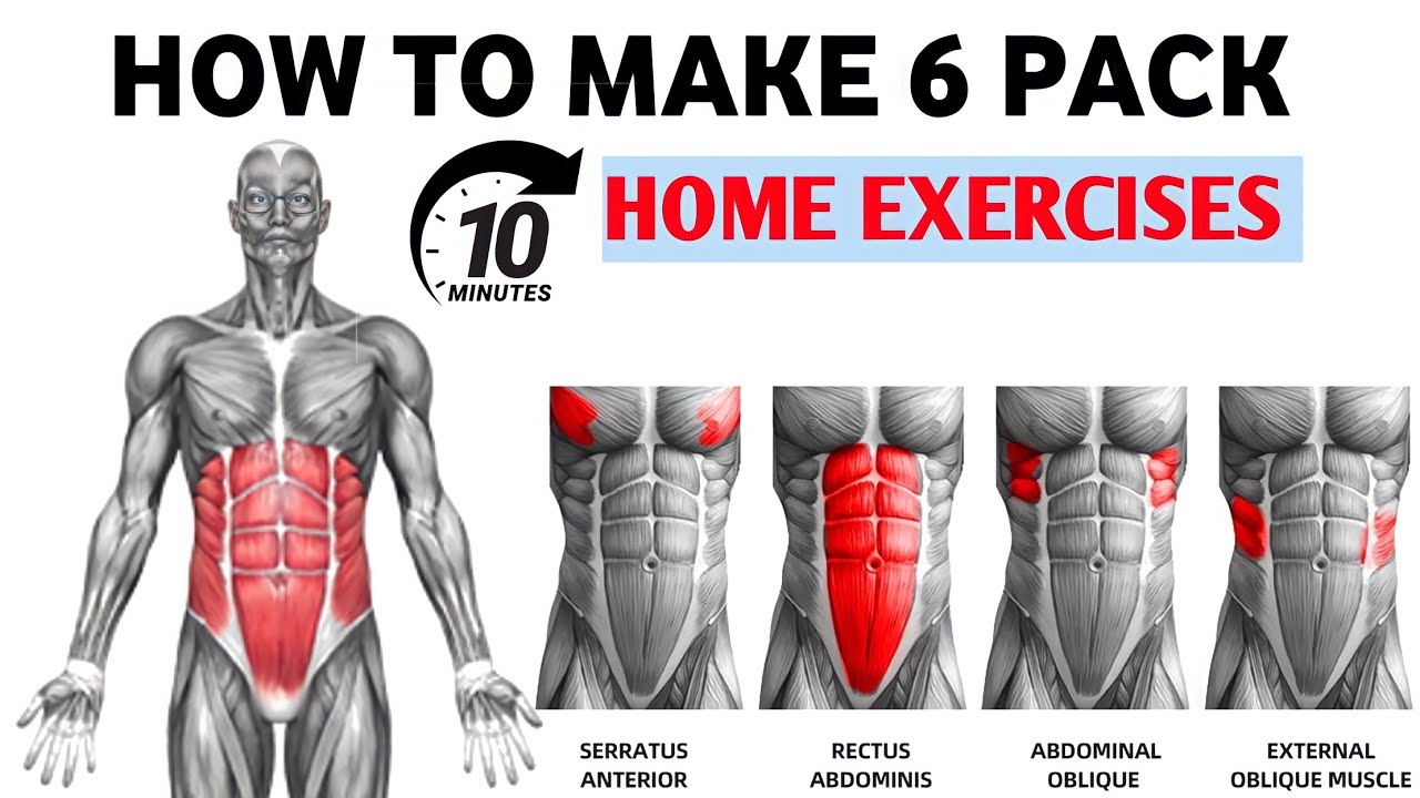 How To Make 6 Pack 🔥10 minute abs exercises at home 💥6 pack exercises ...