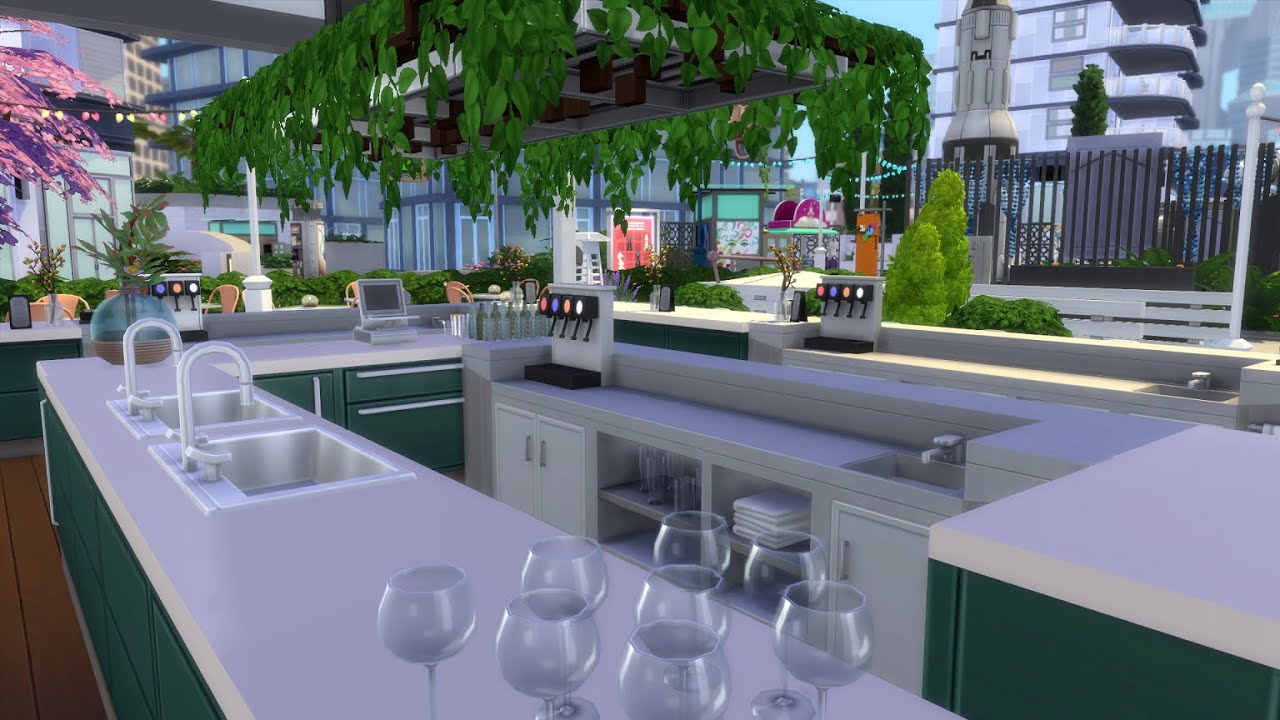 San Myshuno Juice Bar / Sims 4 / Speed build / NOCC - YouTube