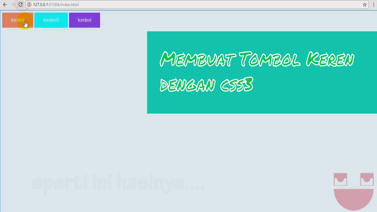 membuat tombol/button keren pada web dengan css3 - YouTube