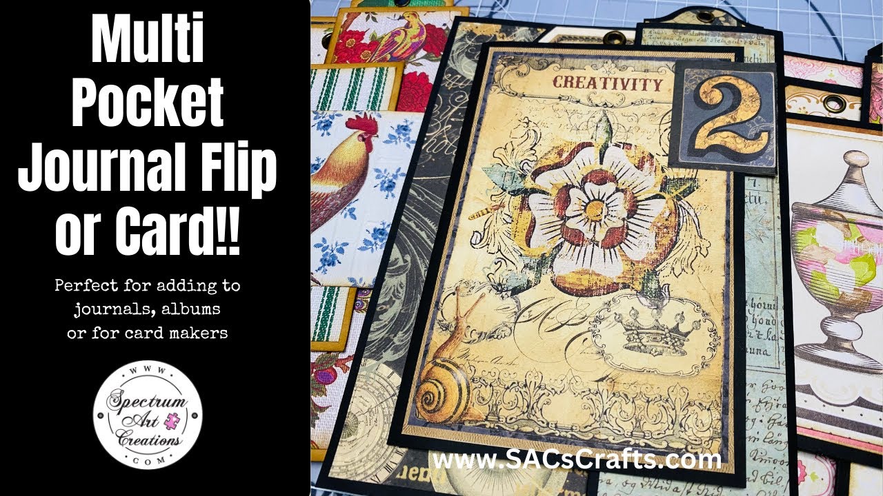 NEW Multi Pocket Flip Journal Insert or Card #SpectrumArtCreations # ...