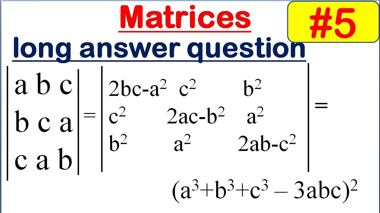 Inter Maths 1A: Top 7 Marks Matrices Problems for Board Exams - YouTube