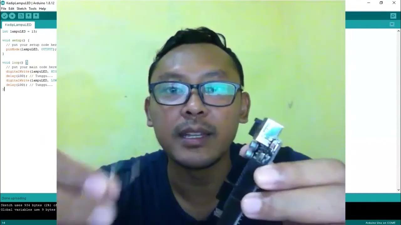 Belajar Cara Coding dan Memprogram Kedip Lampu LED dengan Arduino - YouTube
