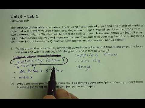 Physics 1 - Momentum - Egg Drop Lab Explanation - YouTube