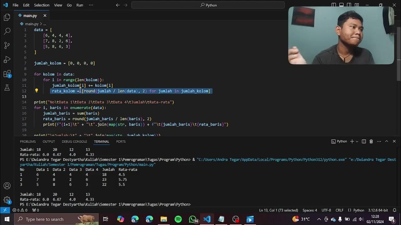 Penggunaan Array dalam Python - YouTube
