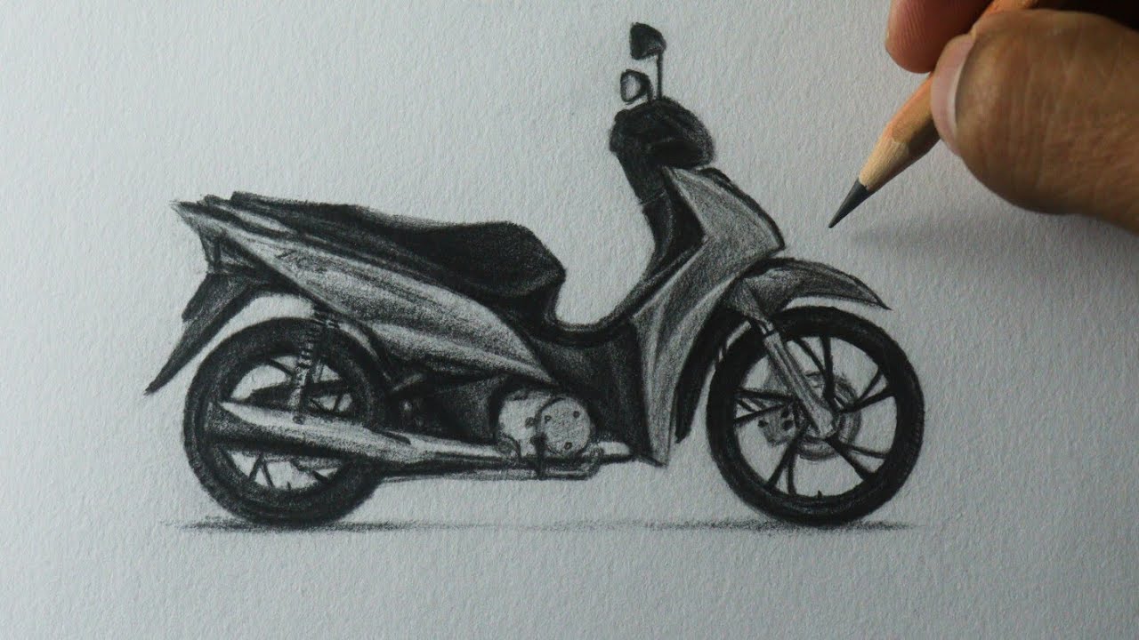 Como desenhar uma moto Honda Biz 125 - YouTube