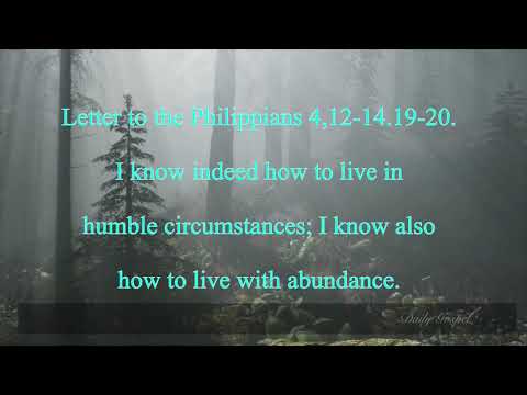 Letter to the Philippians 4,12-14.19-20.| Word Of God | October 11,2020 ...