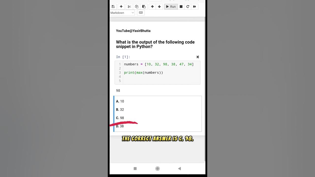 Python Quiz 8 Max Number In A List Can You Guess The Output Of This Python Code Mcqs