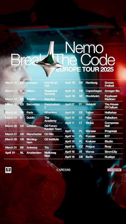 Europe live, here we come! Tickets for the ‘Nemo: Break The Code Tour ...