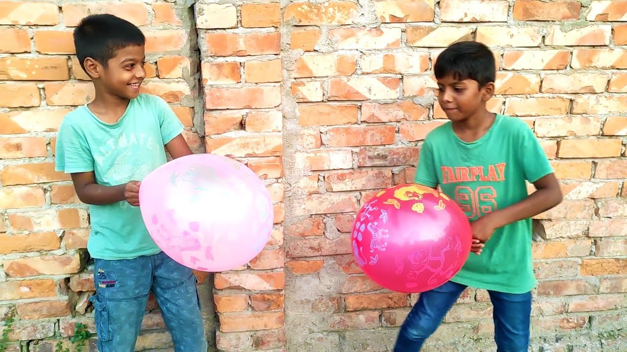 kids videos for kids | Children are having fun fighting with balloons ...