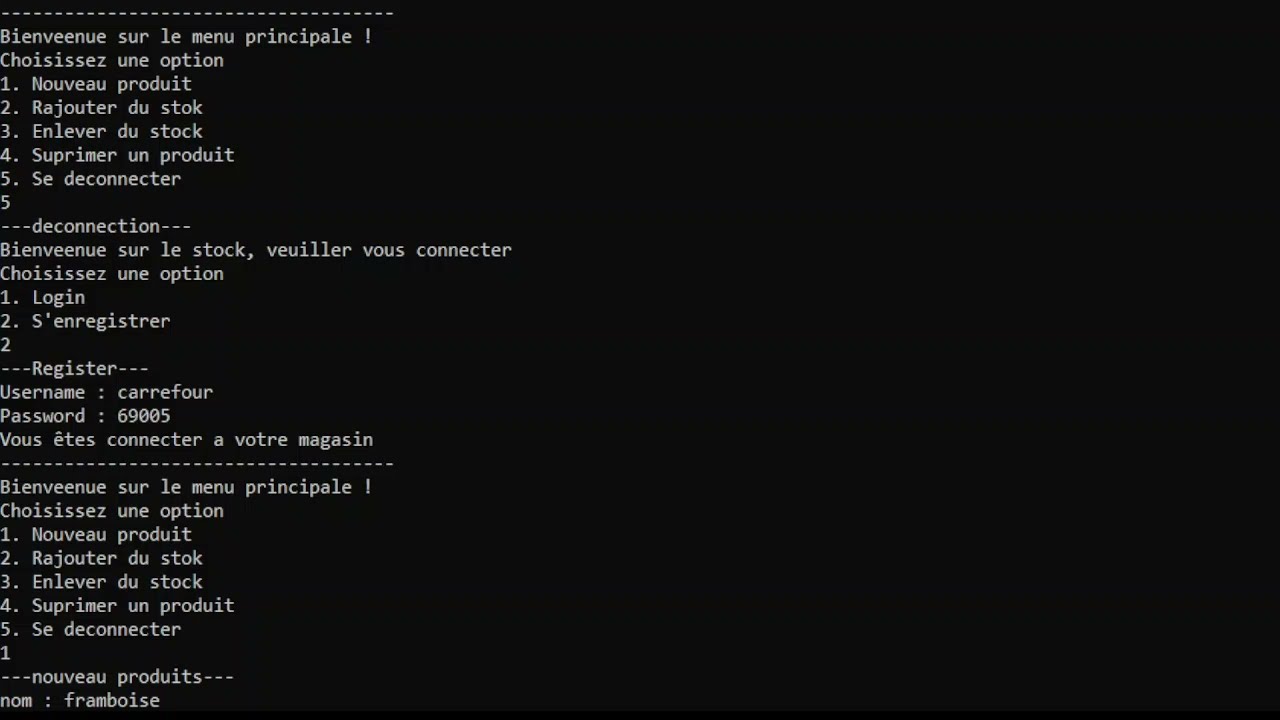 projet python sur la gestion de stock - YouTube