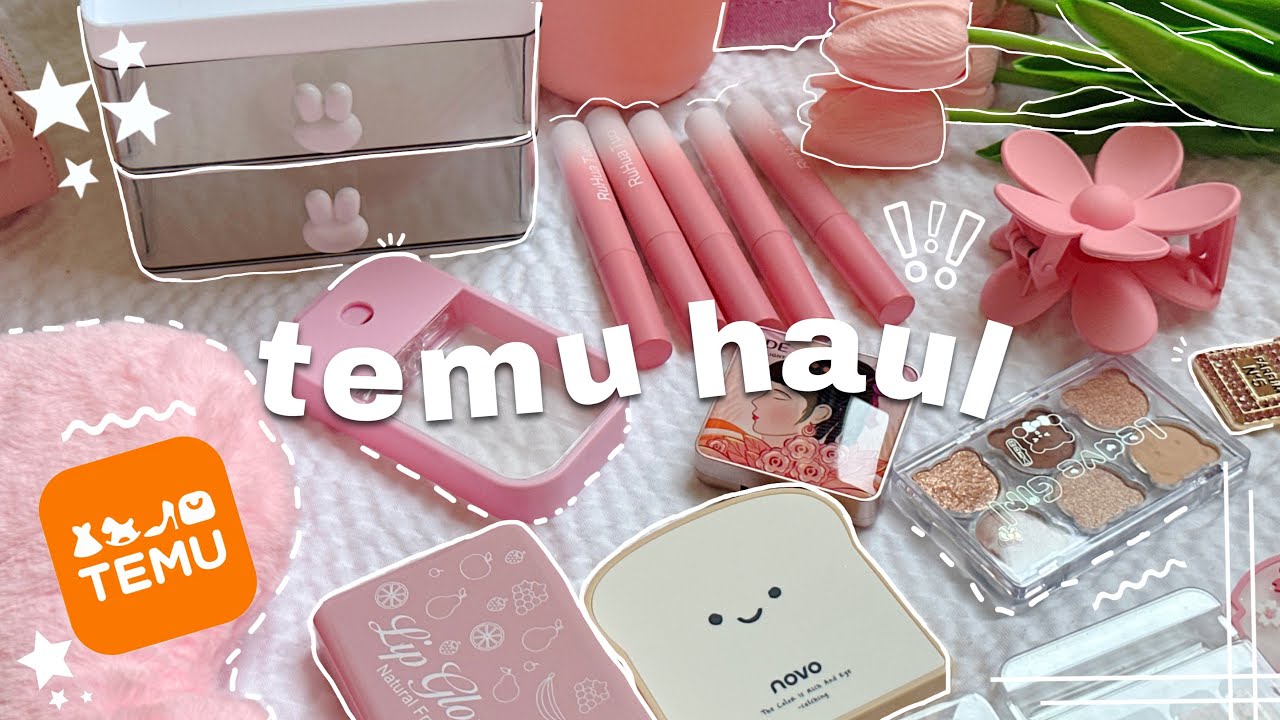 Huge Temu Unboxing 🧸🎀 [ ASMR Aesthetic ] 🫧 temu makeup, bags, cute ...