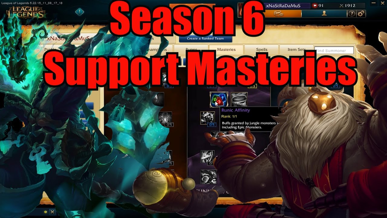 LoL SEASON 6 New Masteries | Support (Guide/Walkthrough) - YouTube