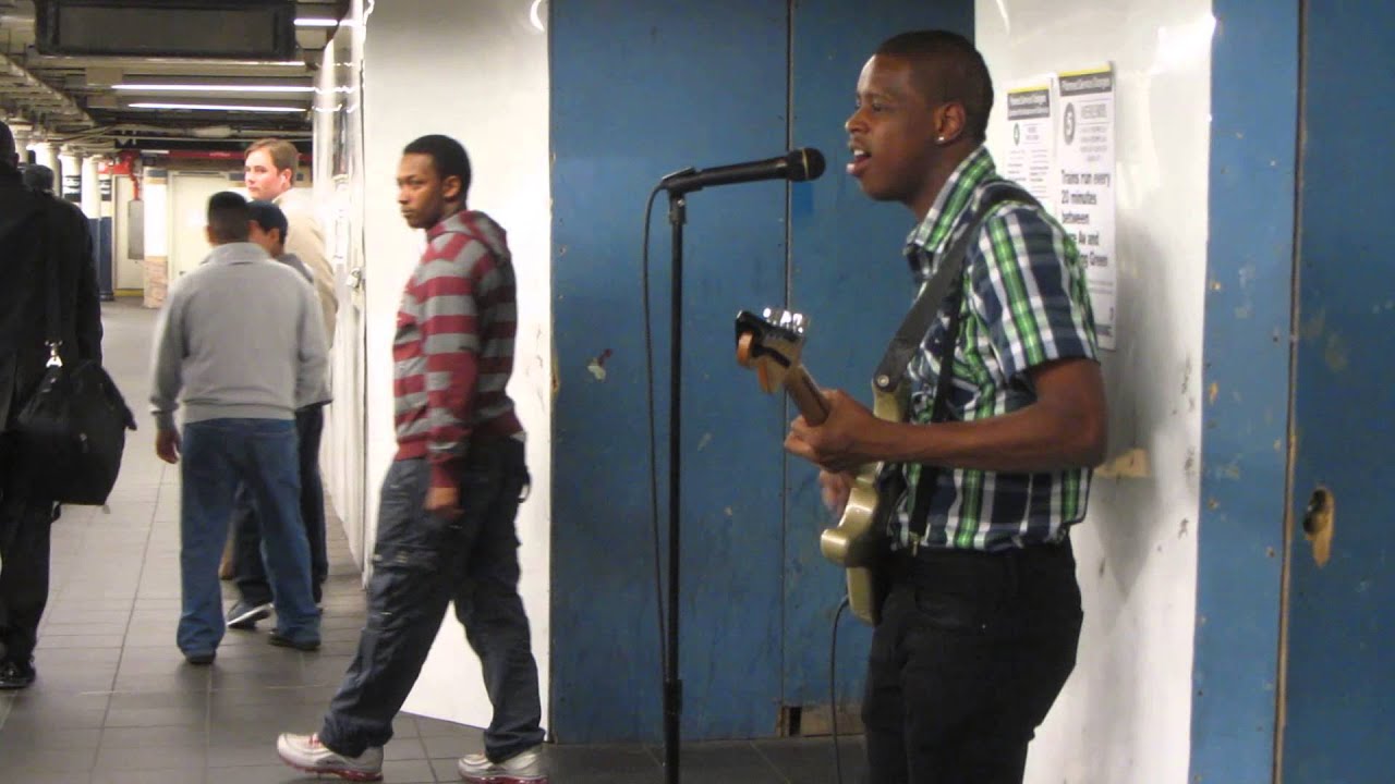 Fulton Street Subway... platform singer. Sounds good! - YouTube