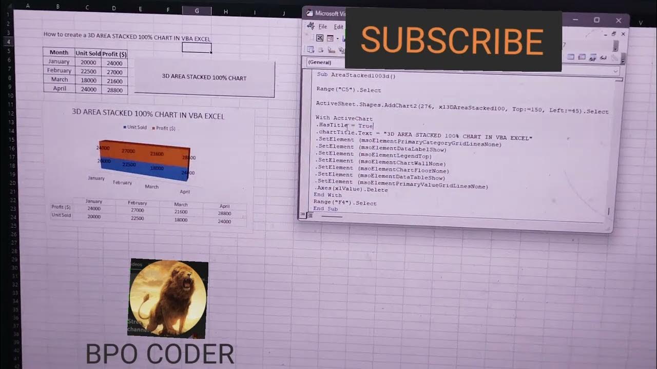 How to Create a 100% Stacked 3D Area Chart Using VBA in Excel - YouTube