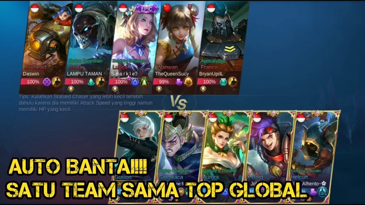 GG PARAH SATU TEAM SAMA TOP GLOBAL HC AND GATOT AUTO BANTAI!!! | MOBILE ...
