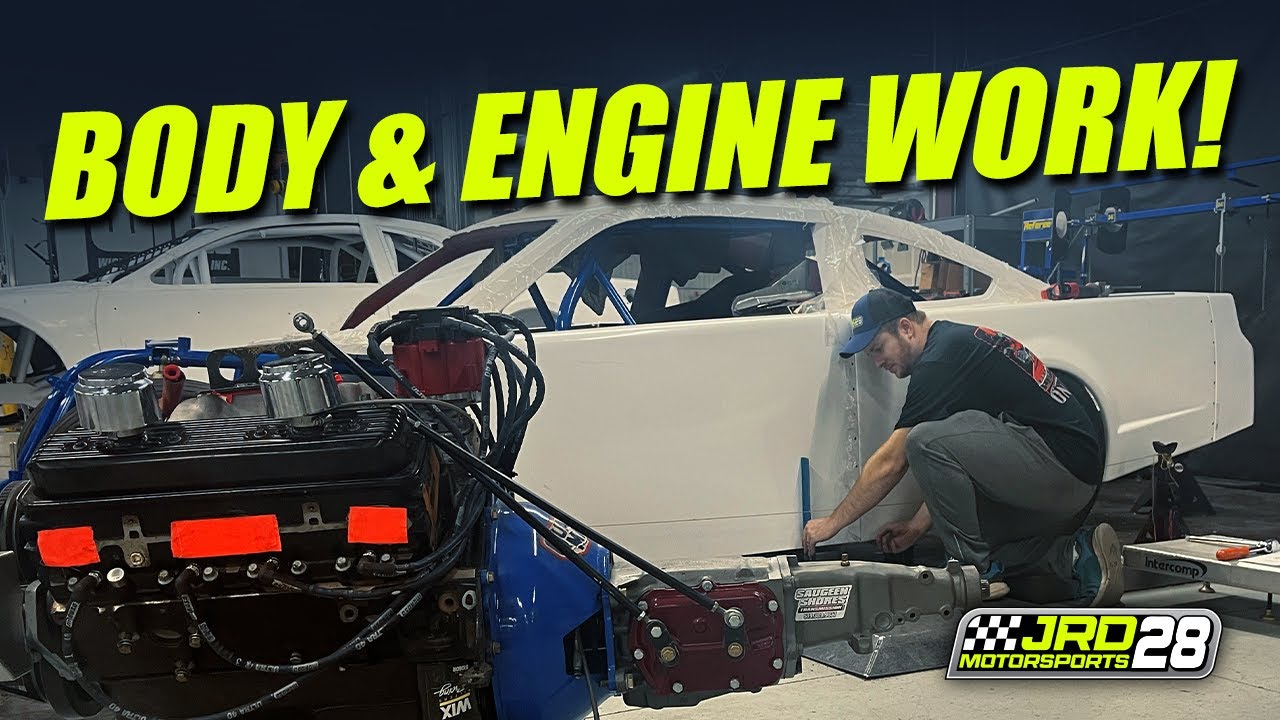 New Race Car Body Mounting & Engine Prep! - YouTube