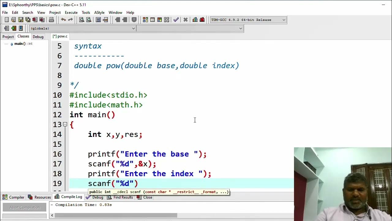 C2.9 program to find the value of x power y | C language | for ...
