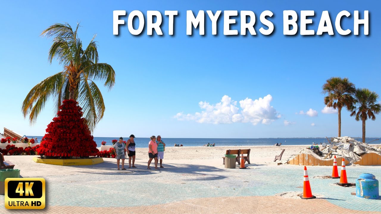Fort Myers Beach Walking Tour - Times Square - YouTube