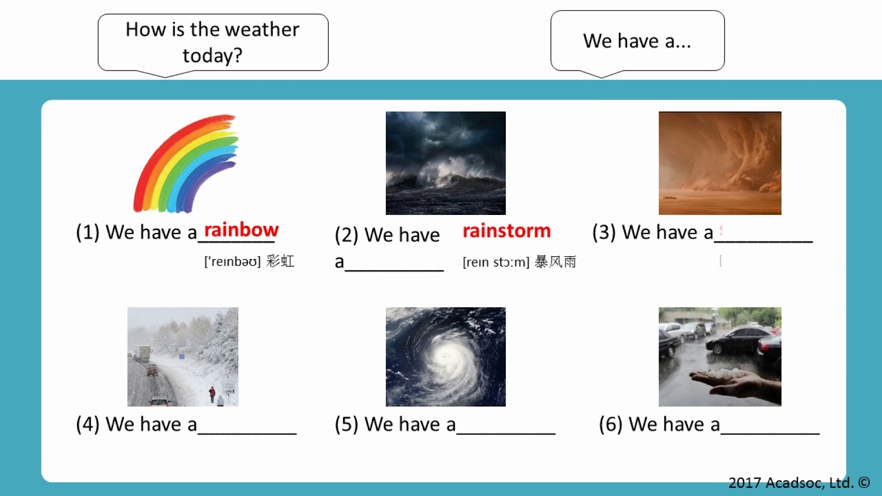 Acadsoc eLearning Material Sharing No.2 Weather - YouTube