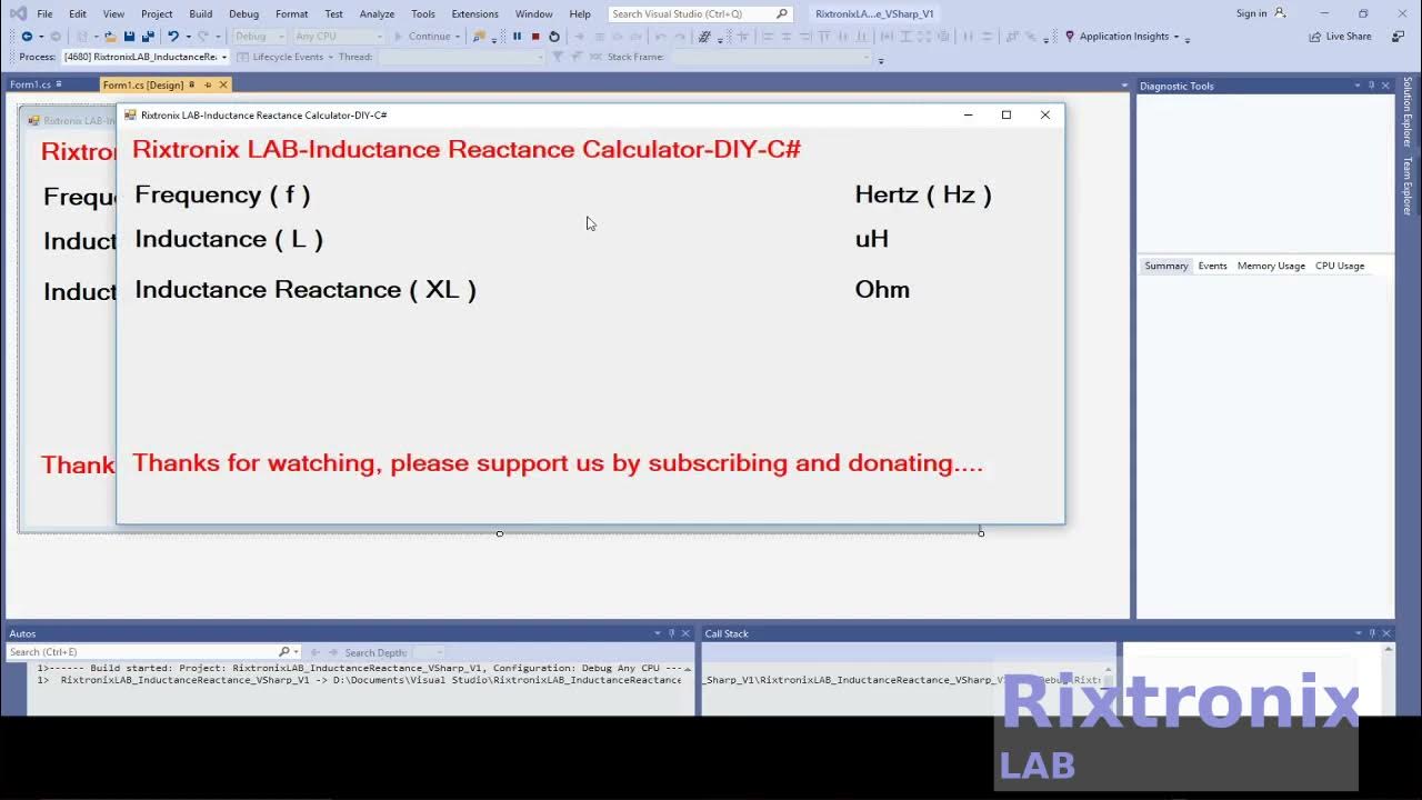Creating Inductive Reactance Calculator Easy Visual C# Ep3 - YouTube