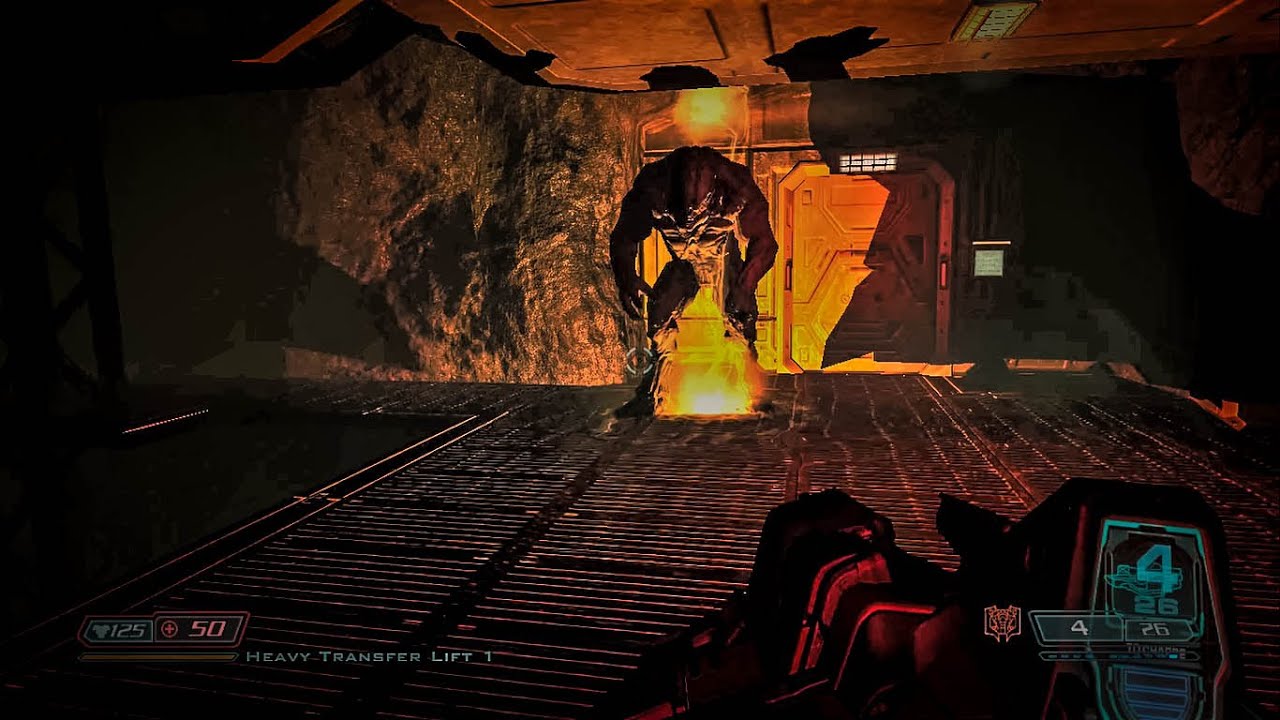 Doom 3 - Level 22 Nightmare Difficulty - YouTube