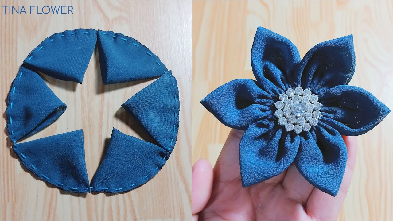 Beautiful Net Flowernetflower making|Net fabricflowers|DIY Fabric ...