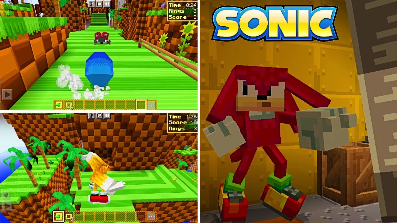 El Mejor Addon de Sonic para minecraft PE || Sonic Mod Minecraft PE ...