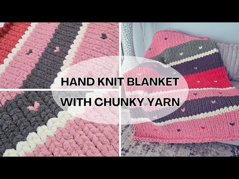 How to Make a Chunky Knit Blanket for Beginners | Easy DIY Chunky ...