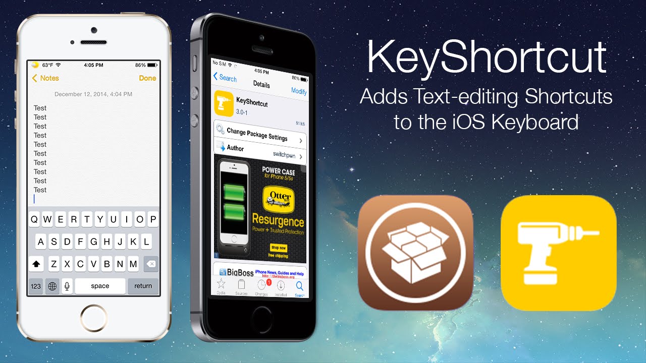 KeyShortcut: Adds Text editing Shortcuts to the iOS Keyboard - YouTube