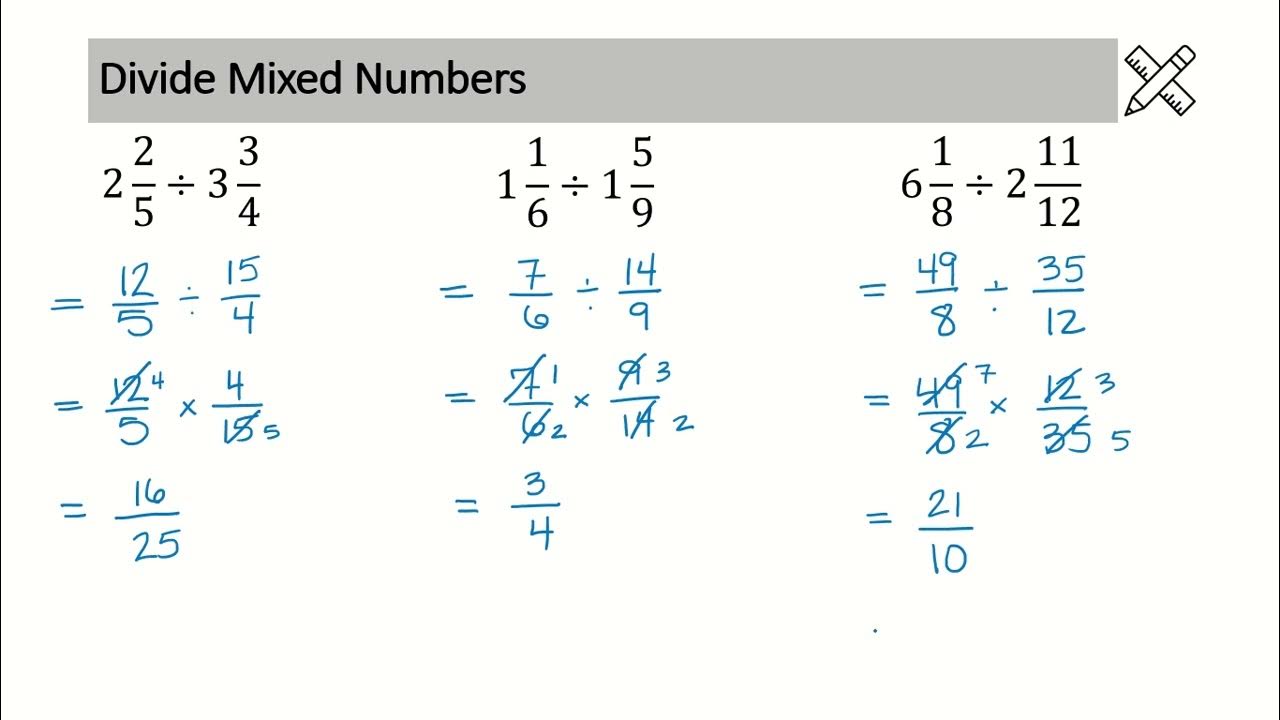 Dividing Mixed Numbers – Operations with Fractions: Lesson 8 – Middle ...