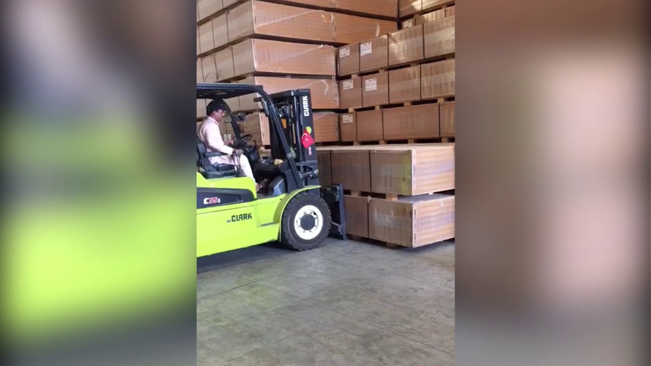 How to load 1830x3660 MDF pallets on truck - YouTube
