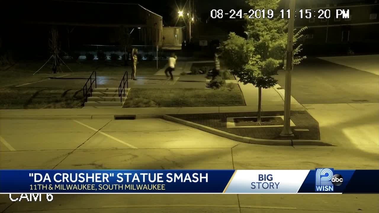 'Da Crusher' statue vandalized - YouTube