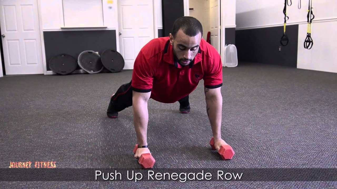 Dumbbell: Push Up Renegade Row - YouTube
