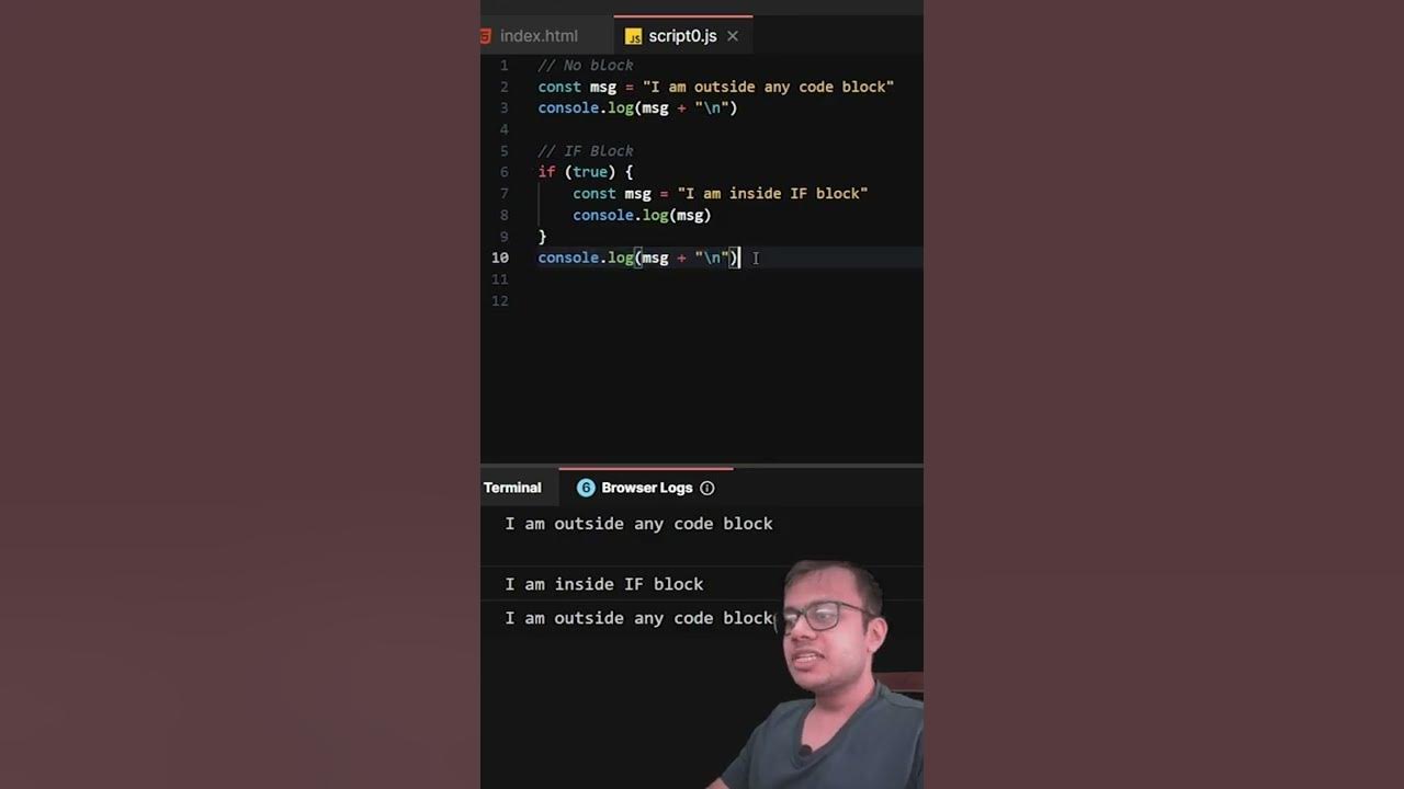 Javascript Scoping With Const 🔥 Javascriptshorts Youtube