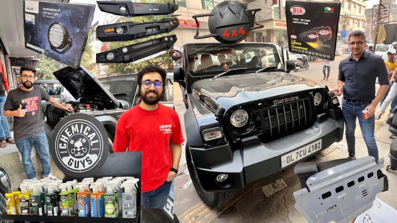 Mahindra Thar Modification In Delhi | Bumpers | Headlights | Auxiliary ...