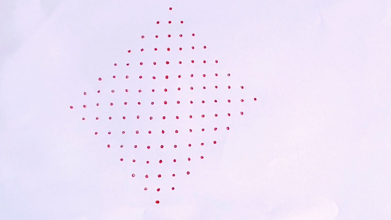 15×1 Dots rangoli || Simple and Easy rangoli || Beautiful unique ...